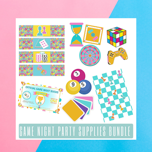 Game Night Party Decorations, Printable Game Night Bundle, Game Theme ...