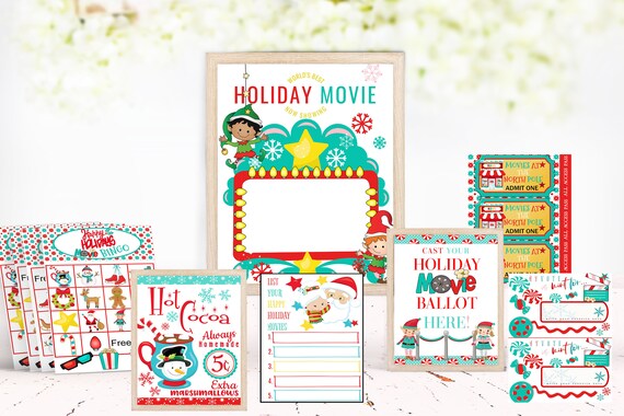 Christmas Movie Party, Christmas Movie Kit, Christmas Activities for ...