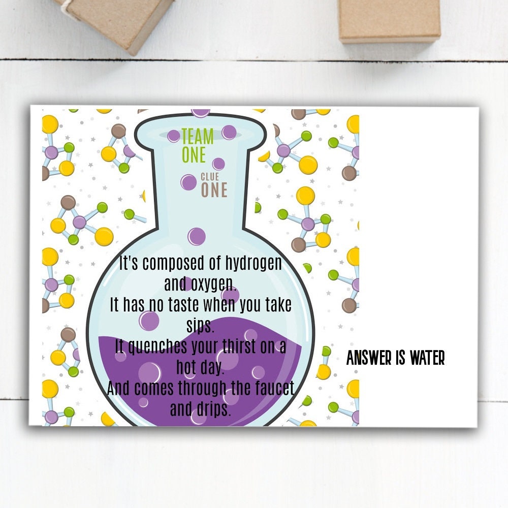 Science Party Games Science Scavenger Hunt Mad Scientist - Etsy