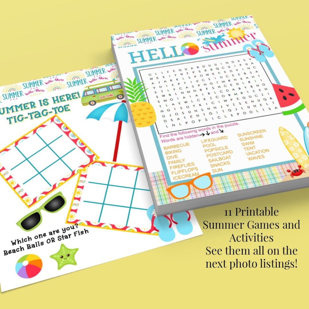 Summer Games and Activities Bundle for Kids, Summer Activity Bundle, 12 ...