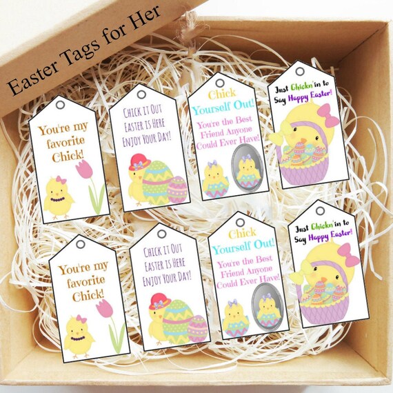 Easter Tags, Easter Chick Tags, Easter Gift Tags by GrinandPrint ...
