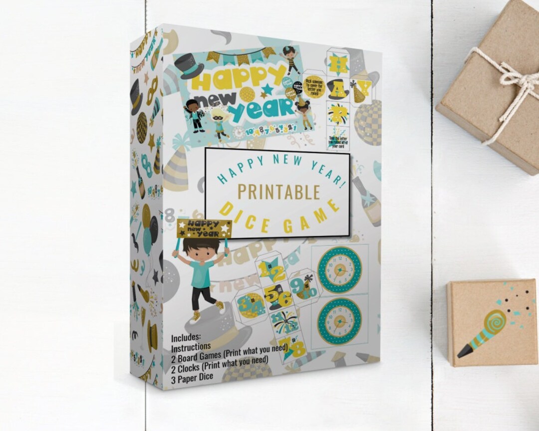 New Years Eve Dice Game: Printable Kids Activities (PDF) - Etsy