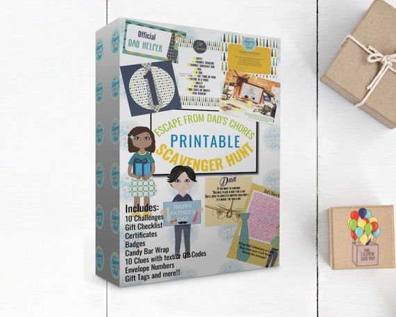 Fathers Day Scavenger Hunt, Scavenger Hunt Clues for Dad, Fathers Day ...