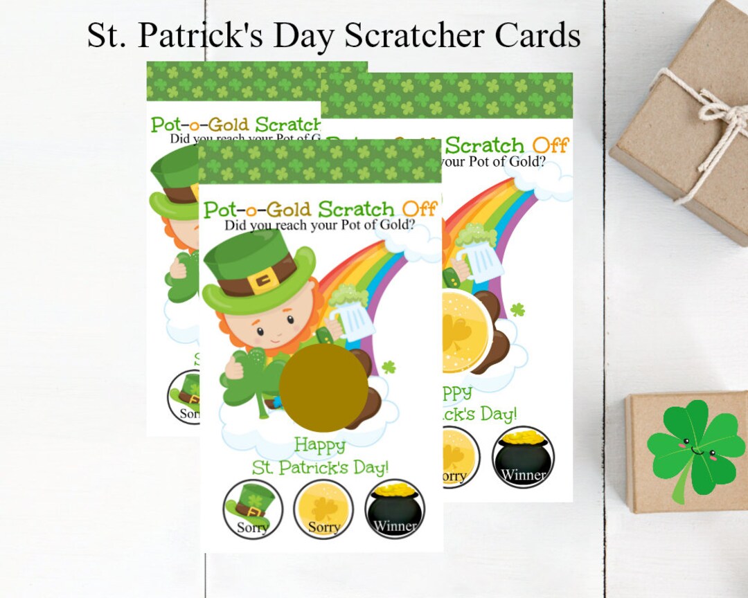 St Patricks Day Games, St Patricks Day Scratch Off, Party Favors - Etsy