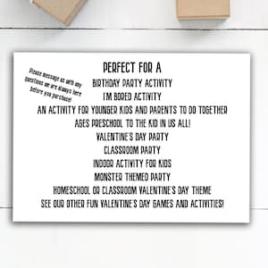 Monster Valentine's Day Pin the Heart Game (printable) - Etsy