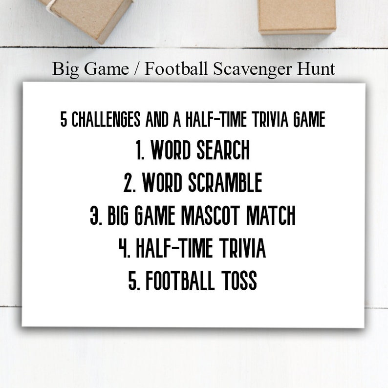 Football Scavenger Hunt: Sports Birthday Party Game (PDF) - Etsy UK