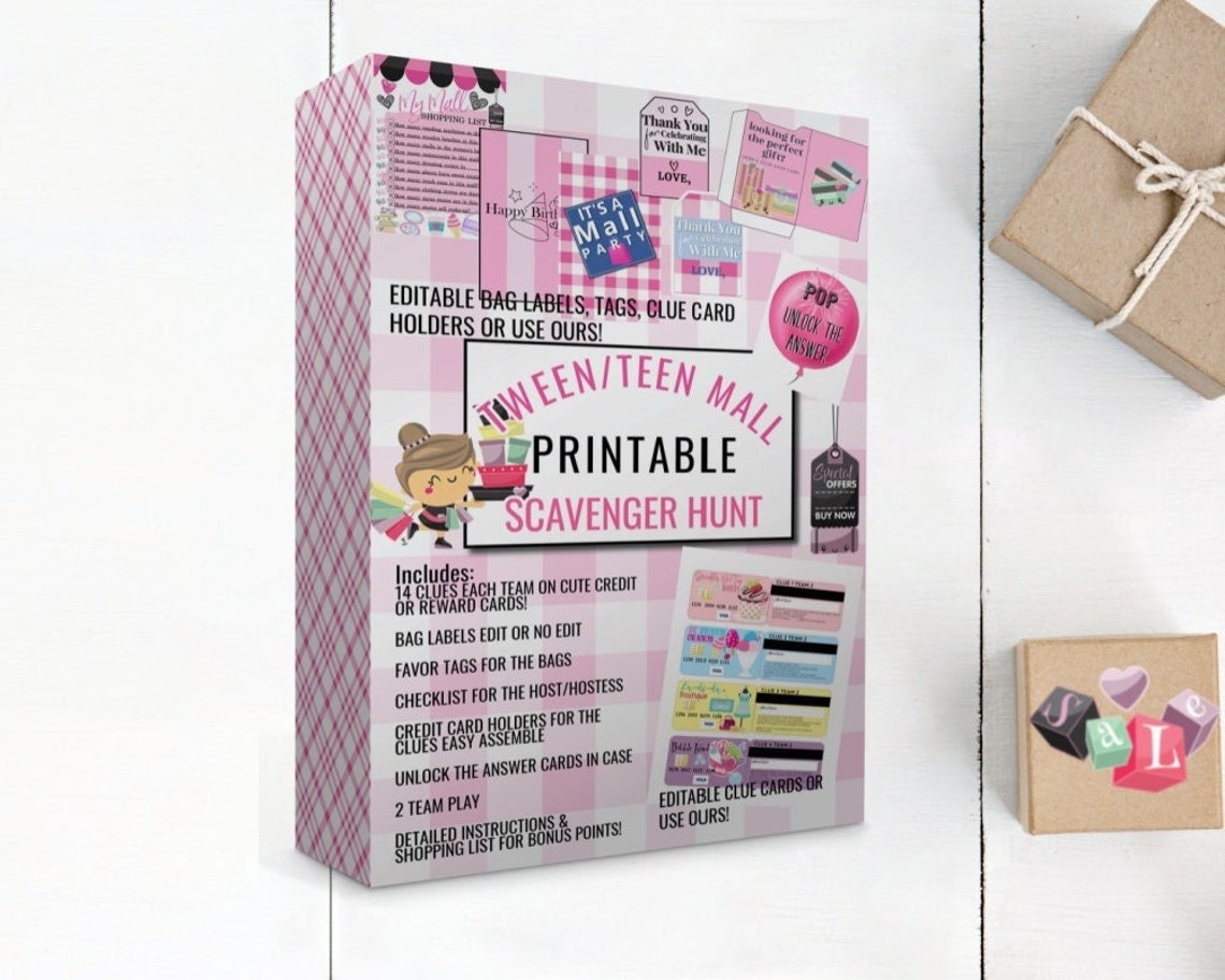 Mall Scavenger Hunt Game With Clues for Tween or Teen Girl - Etsy