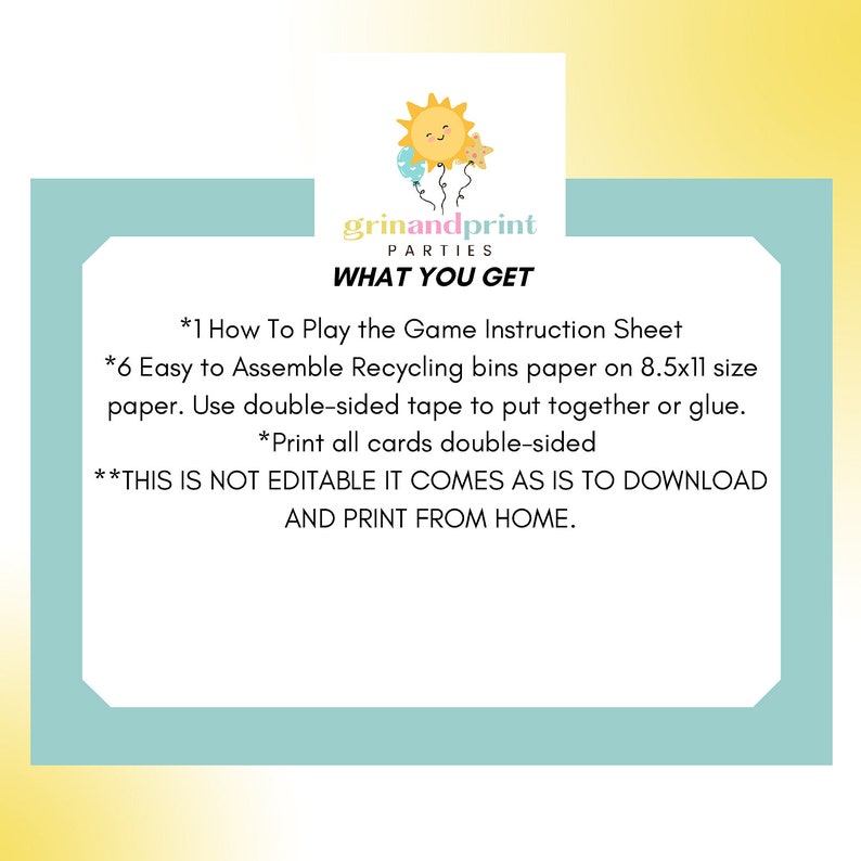 Printable Earth Day Recycling Bin Game for Kids and Families - Etsy