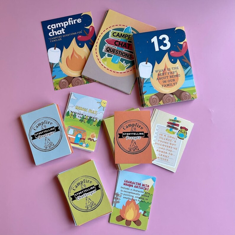 Campfire Storytelling Game, Printable Campfire Game Set, Camping-themed ...