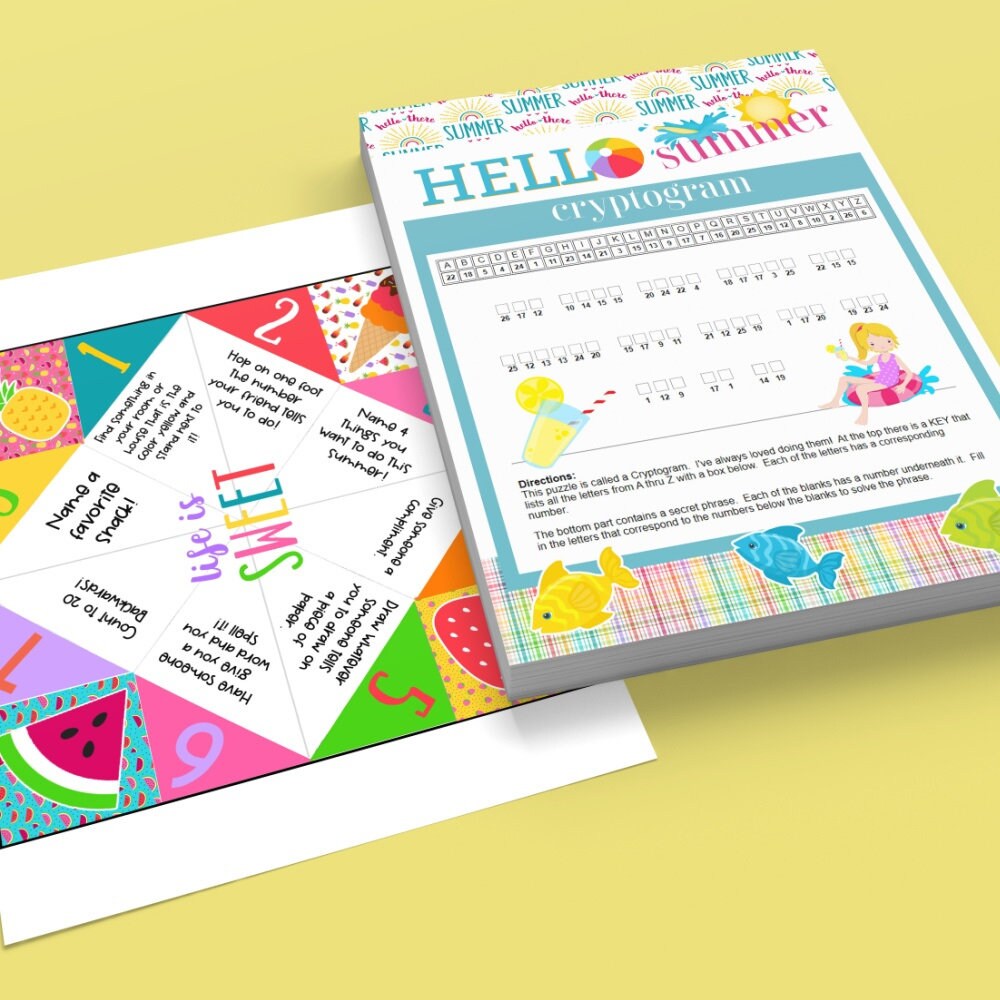 Summer Games and Activities Bundle for Kids, Summer Activity Bundle, 12 ...