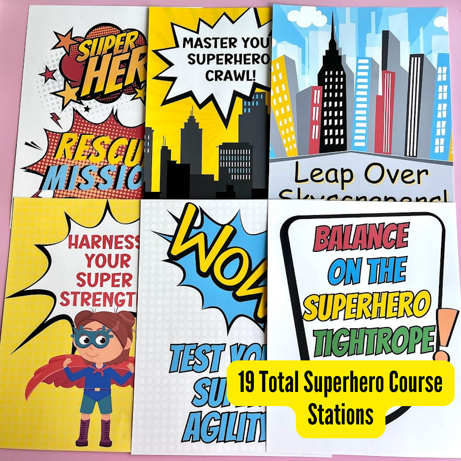 Superhero Obstacle Course Kit: Masks, Badges, Training Signs (PDF) - Etsy
