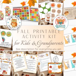 Grandparents & Kids Fall Printable Activity Kit | September Bingo, Leaf ...