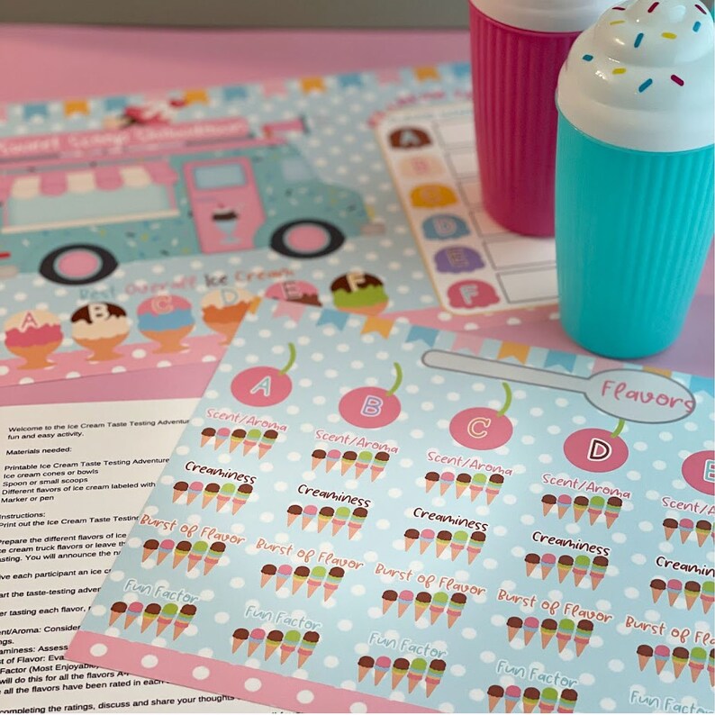 Ice Cream Taste Testing Game, Printable Game for Kids, Ice Cream Party ...