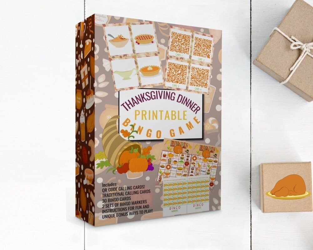 Thanksgiving Bingo, Thanksgiving Dinner Games, Thanksgiving Printable ...