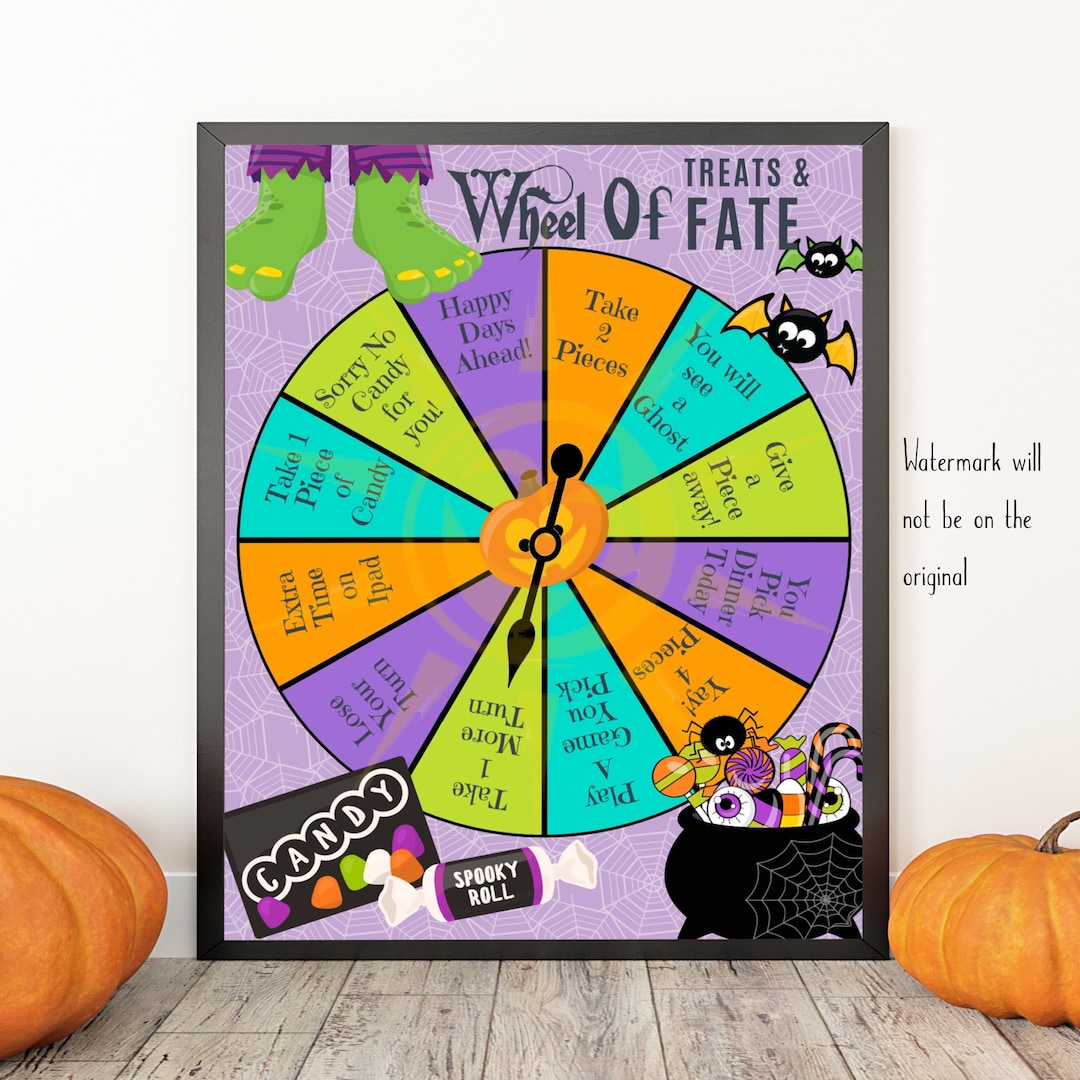 Halloween Fortune Spinner: Treats and Fate Game (PDF) - Etsy