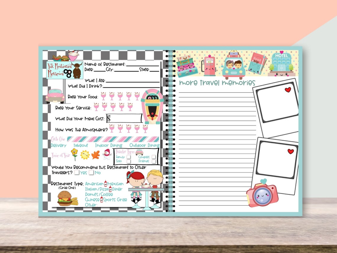 Kids Travel Journal Road Trip Activity for Kids Vacation - Etsy