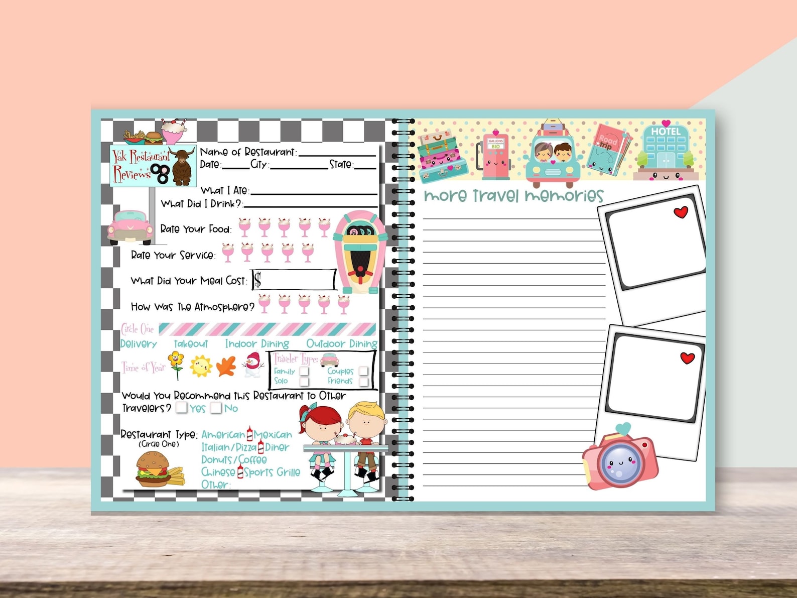 Kids Travel Journal, Road Trip Activity for Kids, Vacation Memory ...