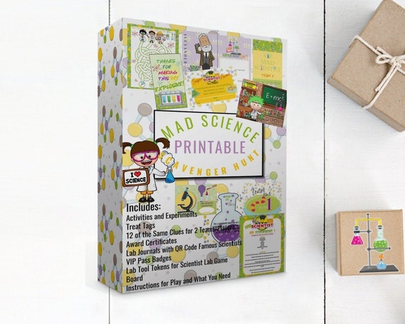 Science Party Games, Science Scavenger Hunt, Mad Scientist Party Games ...