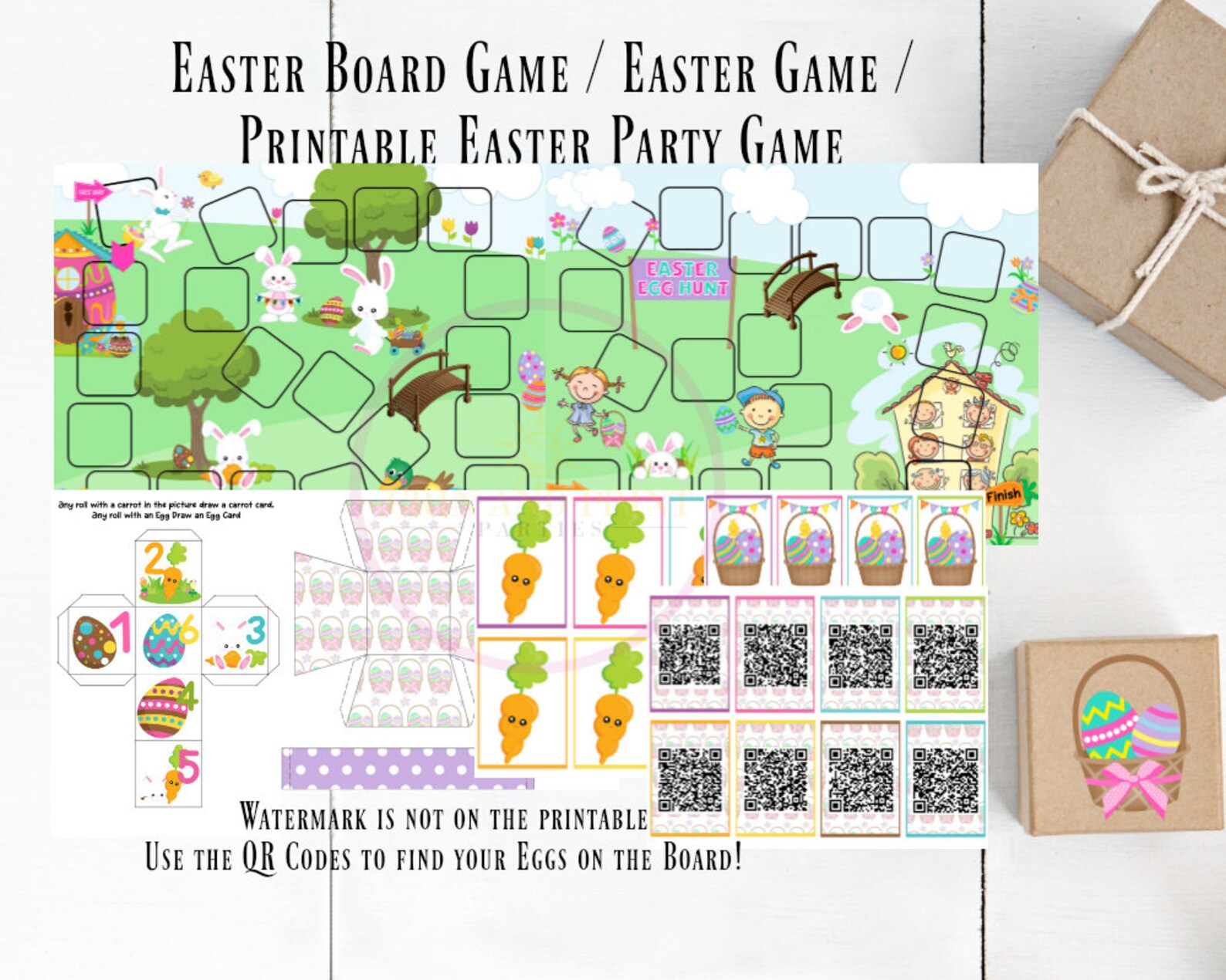 Printable Easter Board Game, Printable Easter Party Game for Kids ...