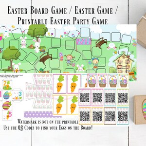 Printable Easter Board Game, Printable Easter Party Game for Kids ...