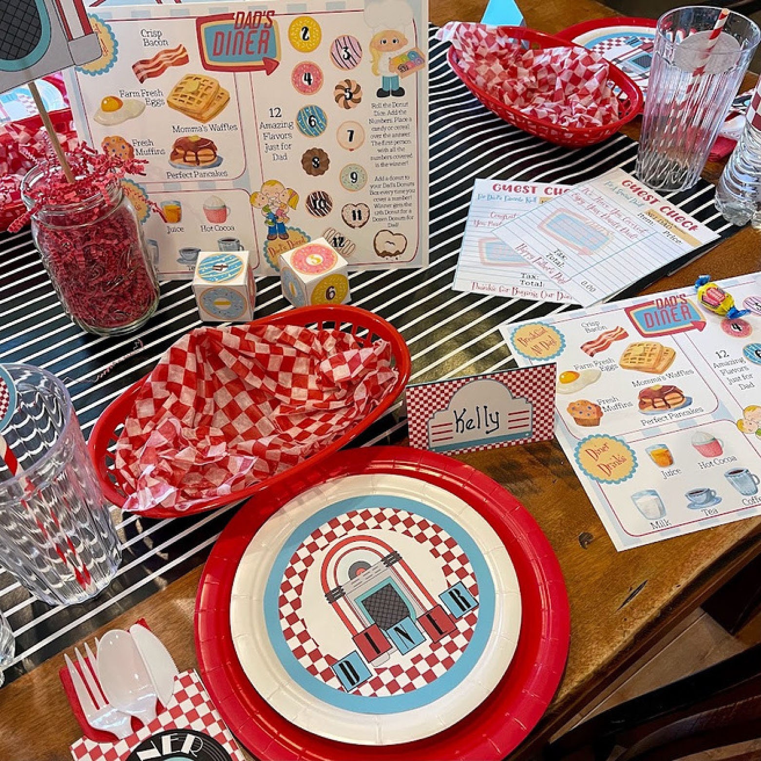 Retro Diner Party Kit, 50s Party Decorations, Retro Party Decorations ...