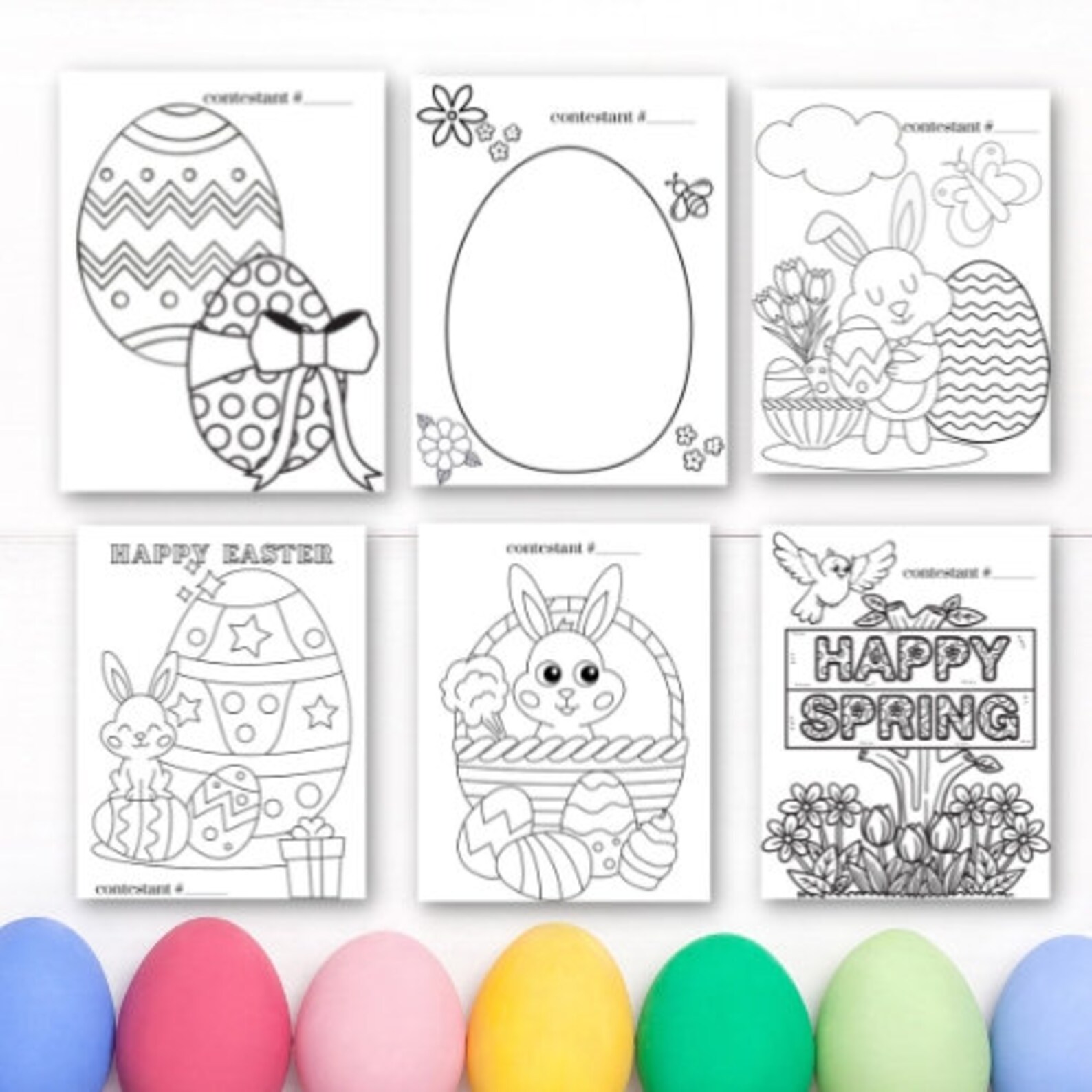 Easter Coloring Contest for Kids, Easter or Spring Coloring Pages for ...