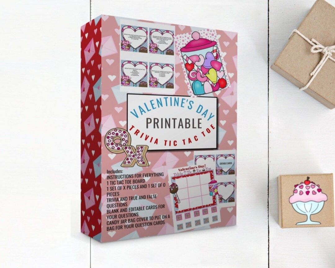 Printable Valentines Day Tic Tac Toe, Valentines Day Games for Kids ...