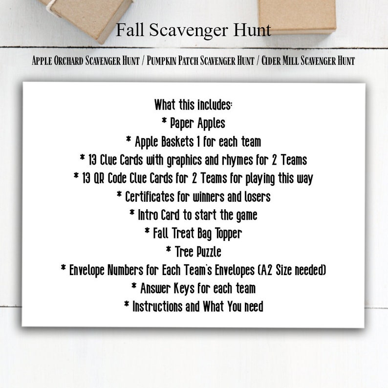 Apple Orchard Scavenger Hunt: Printable Fall Game (PDF) - Etsy