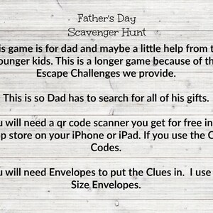 Fathers Day Scavenger Hunt, Scavenger Hunt Clues for Dad, Fathers Day ...