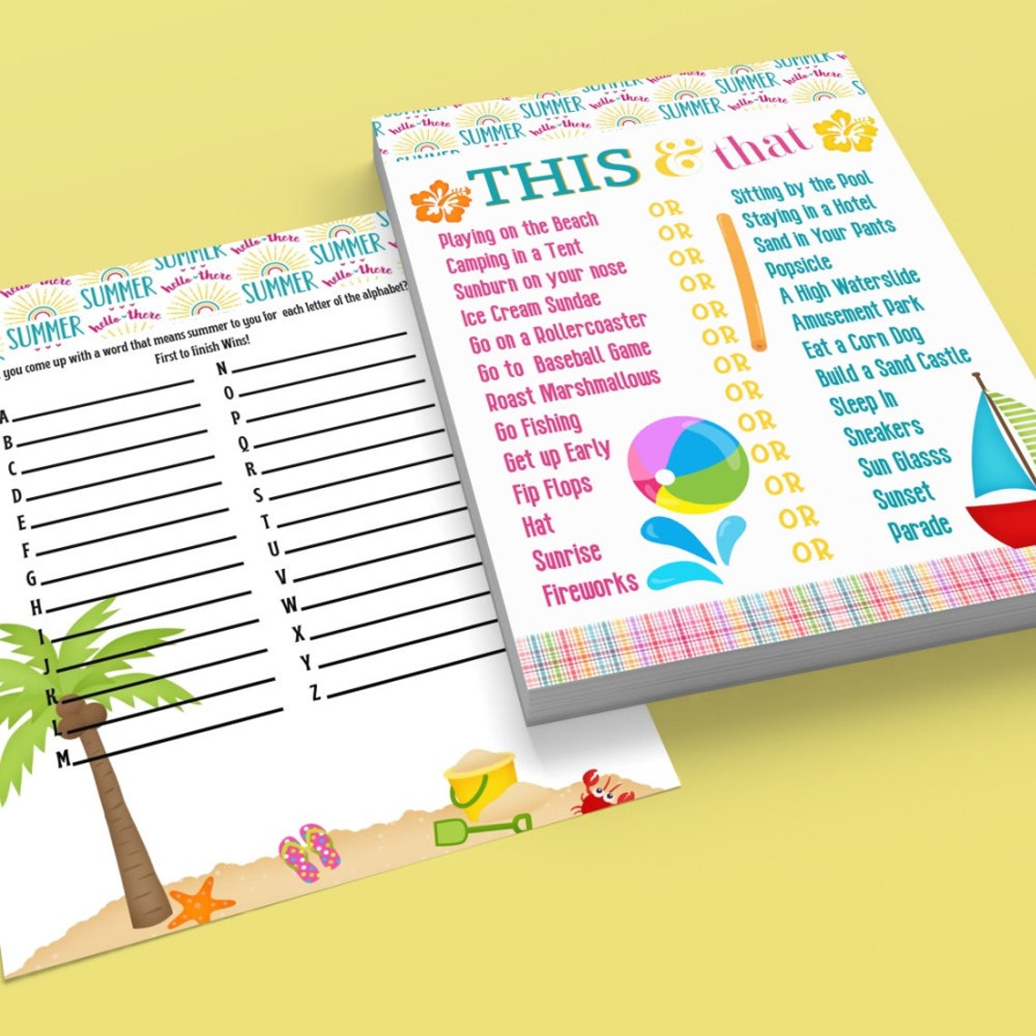 Summer Games and Activities Bundle for Kids Summer Activity - Etsy