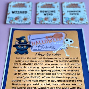 Halloween Charades Game, Family Halloween Party Game, Kids' Halloween ...