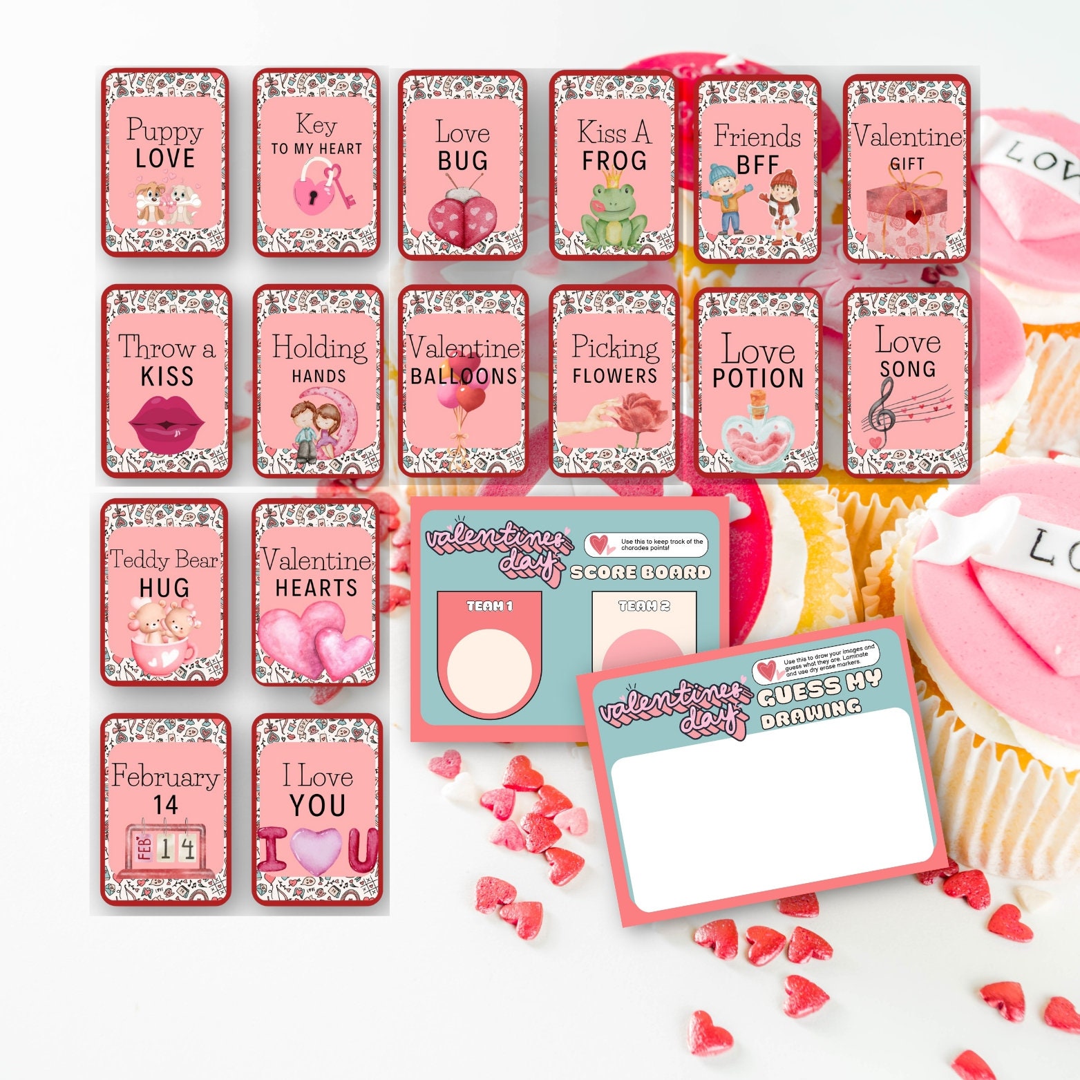 Valentine's Day Charades for Kids, Valentine's Day Classroom Party ...