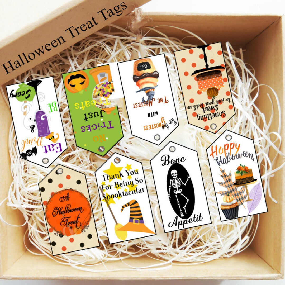 Halloween Gift Tags, Treat Bag Labels (PDF Pattern) - Etsy