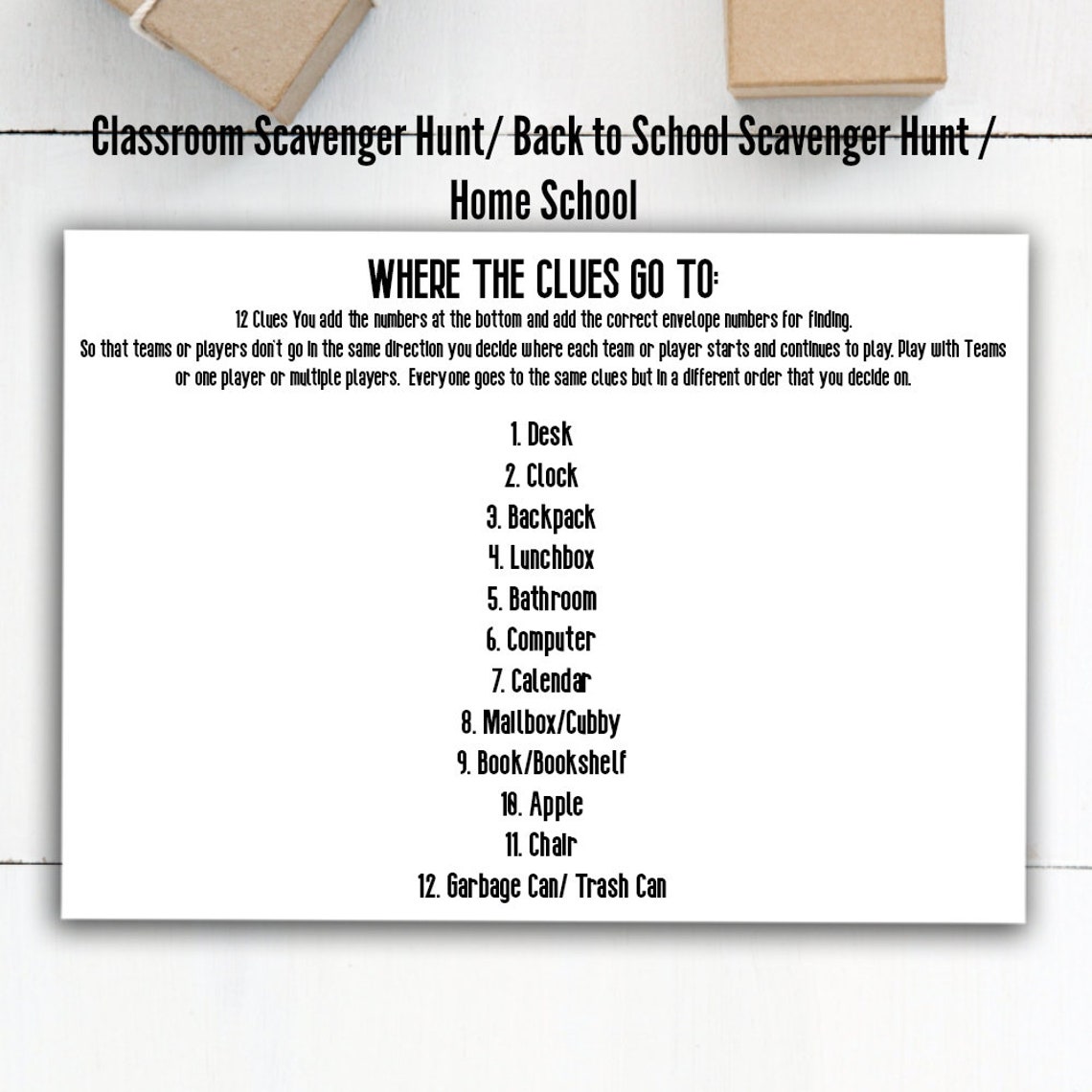 Back to School Scavenger Hunt Back to School Games School - Etsy