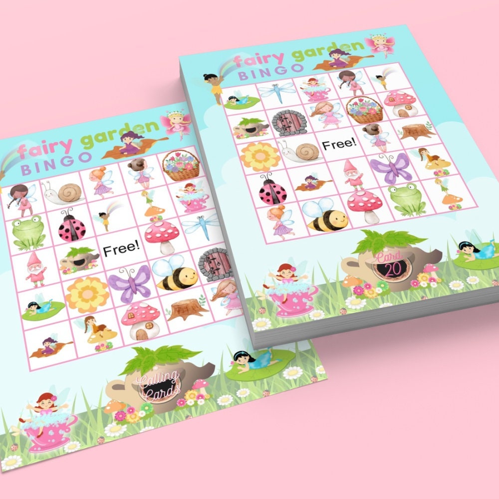 Fairy Garden Bingo Game, Fairy Tea Party Game, Fairy Rainy Day Activity ...