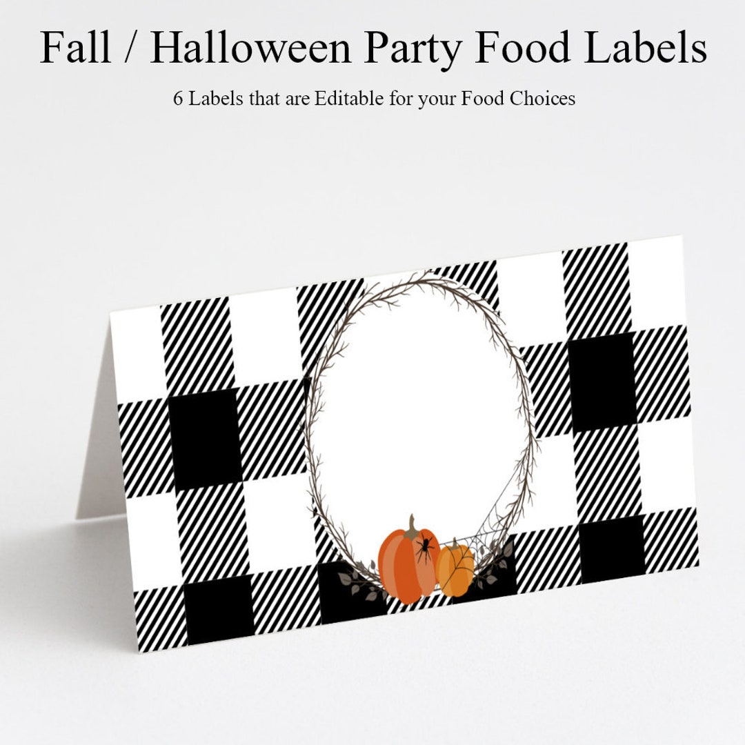 Editable Halloween Food Labels: Party Buffet Tents (PDF) - Etsy