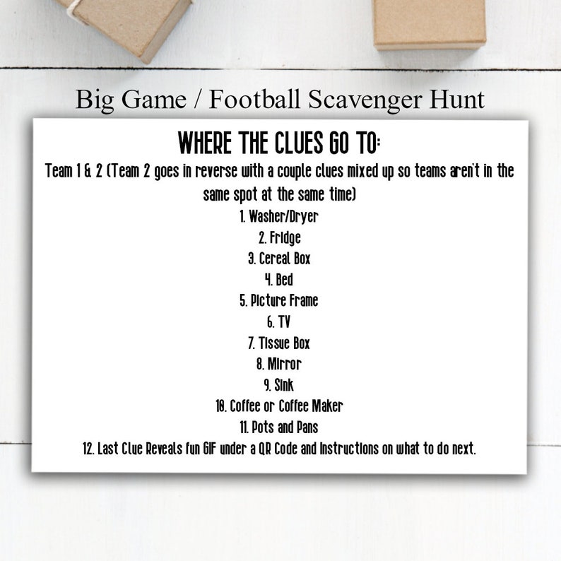 Football Scavenger Hunt: Sports Birthday Party Game (PDF) - Etsy