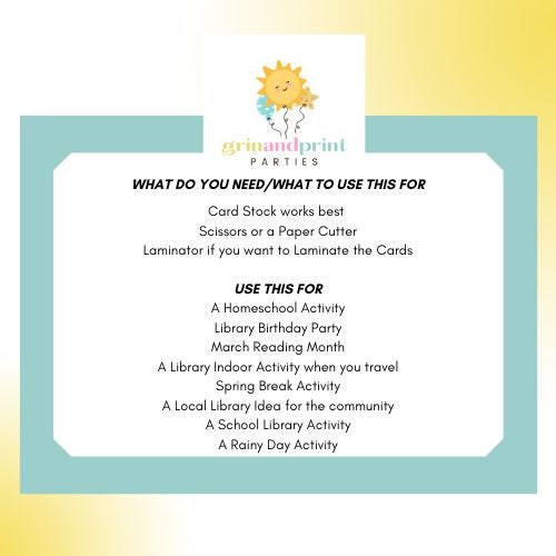 Editable Printable Library Scavenger Hunt for Kids, Library Activity ...