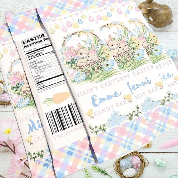 Easter Chocolate Candy Bar Wrapper Template Editable Easter | Etsy