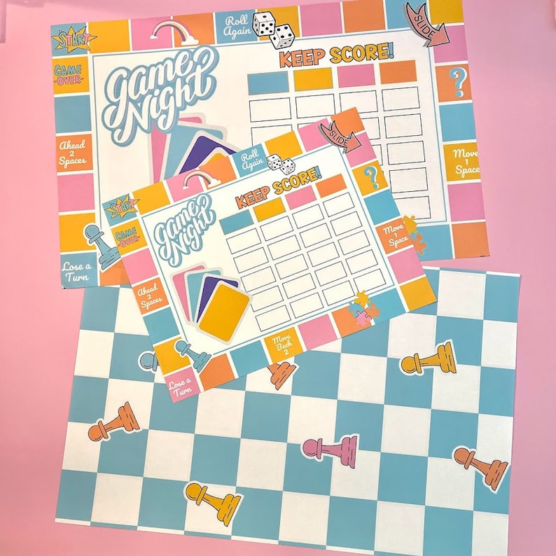 Game Night Party Decorations, Printable Game Night Bundle, Game Theme ...