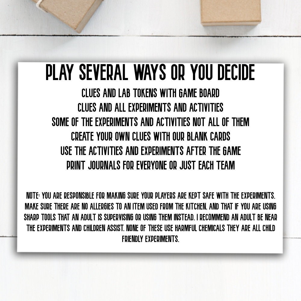 Science Scavenger Hunt Mad Scientist Party Games Science | Etsy