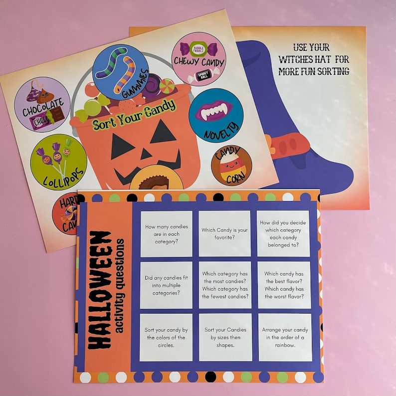 Halloween Activity Placemats & Candy Sorting Mats Bundle (printable ...