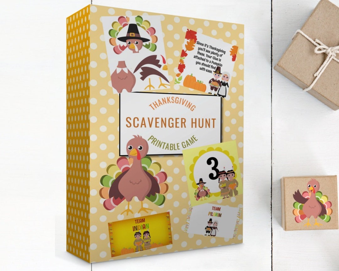 Thanksgiving Scavenger Hunt Game: Build A Turkey, Holiday Fun (PDF) - Etsy