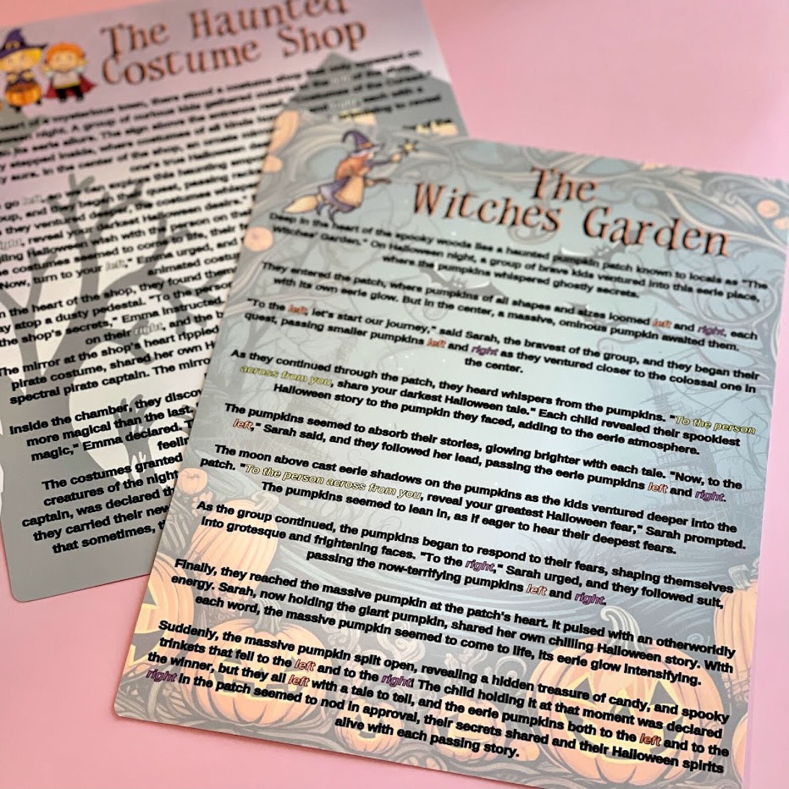 Printable Halloween Pass the Candy & Pumpkin Game, Left Right Game for ...