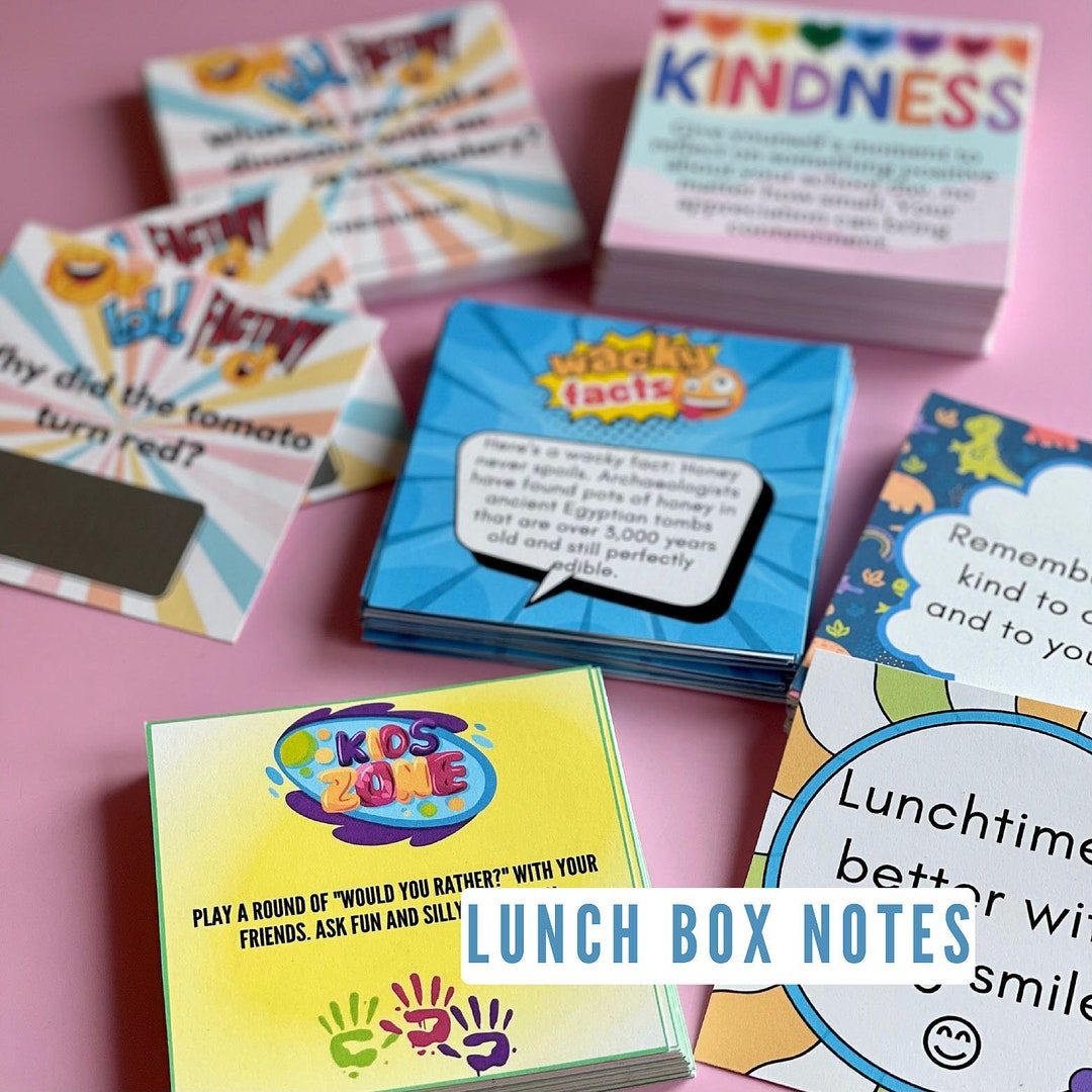 Kids' Lunch Box Notes and Classroom Lunch Box or School Desk Notes Set ...