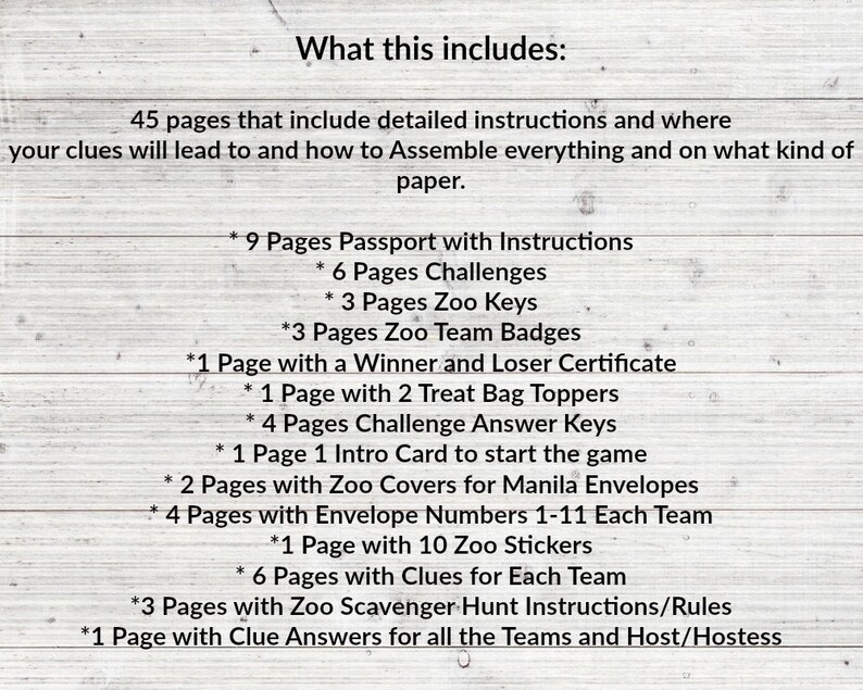 Zoo Scavenger Hunt Zoo Passport Safari Scavenger Hunt - Etsy