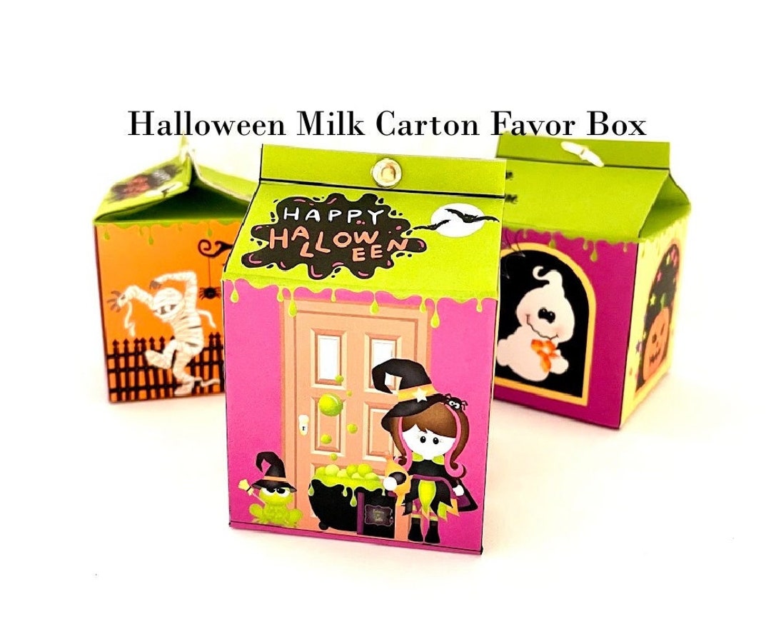 Printable Halloween Treat Box, Halloween Favor Box and Tag, Halloween ...