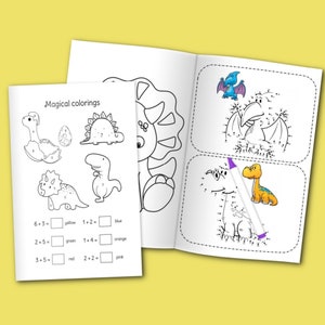Dinosaur Activity Book, Dinosaur Birthday Party Favor, Dinosaur ...