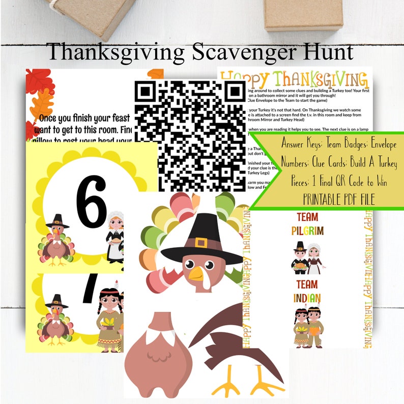 Printable Thanksgiving Scavenger Hunt for Kids, Thanksgiving Games for ...