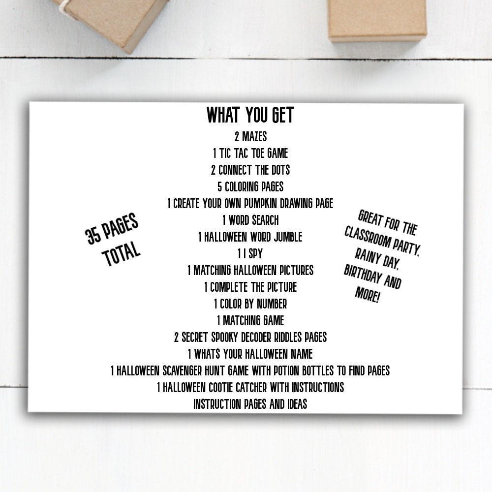 Halloween Printables for Kids, Halloween Games Bundle, Halloween Game ...